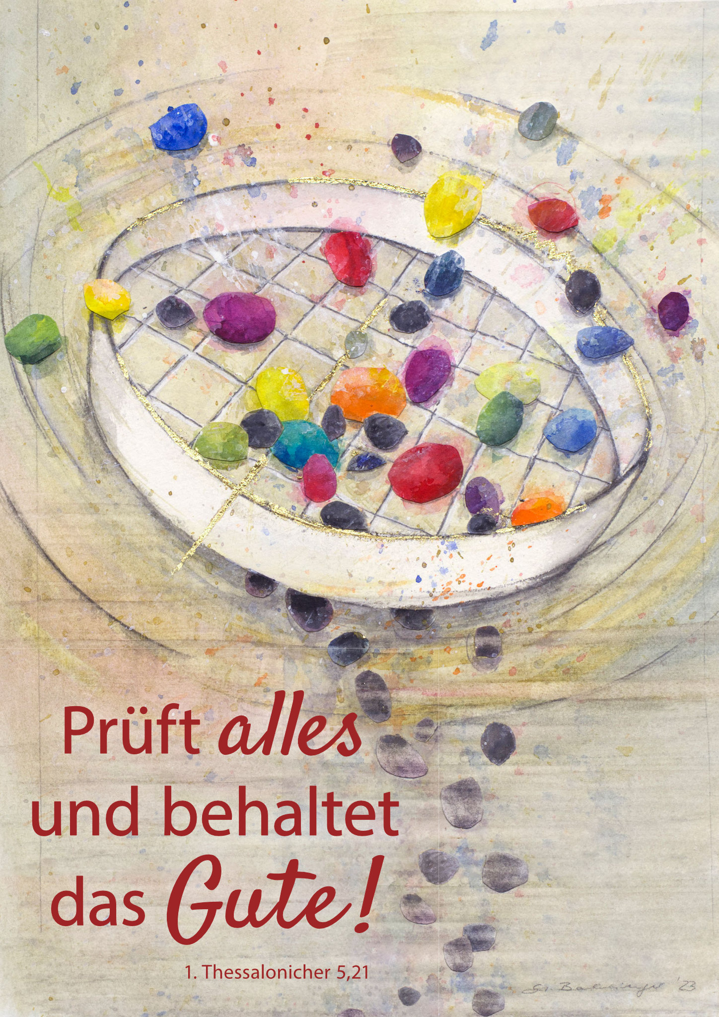 Die JahresIosungen mit verschiedenen Motiven im Verlag am Birnbach